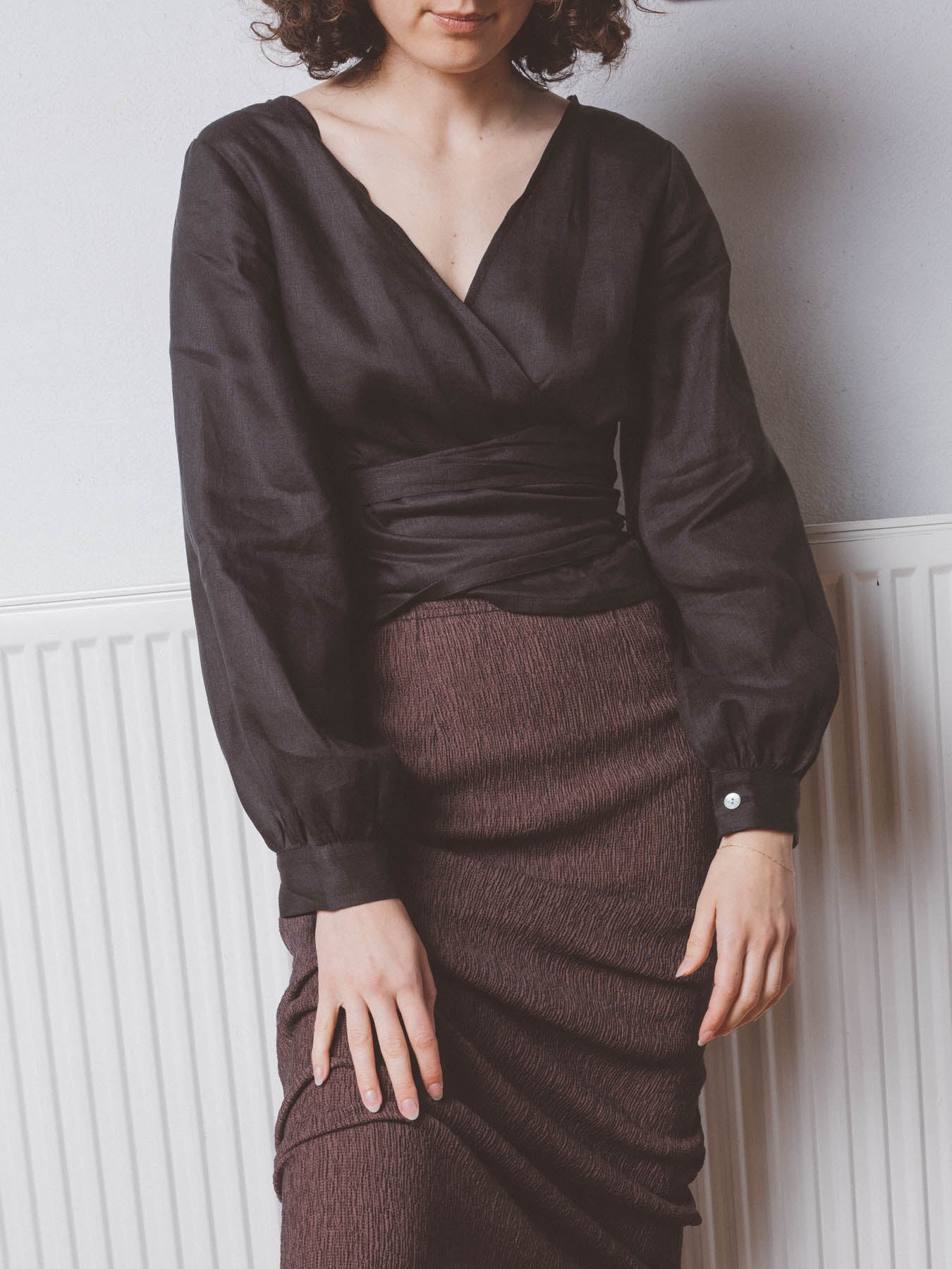 Jude Wrap Top in Black Olive – FME Apparel